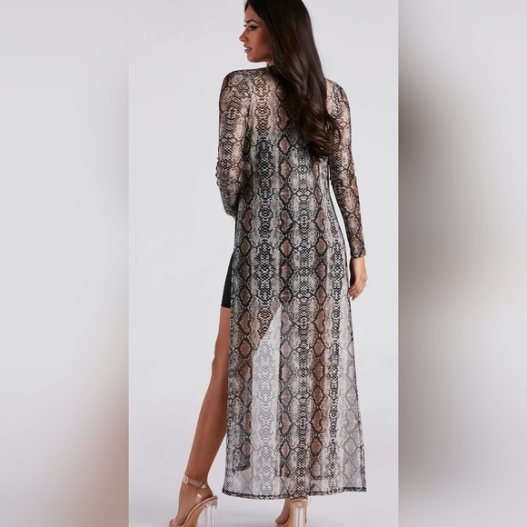 Windsor | Swim | Slither Mesh Snake Print Duster | Poshmark